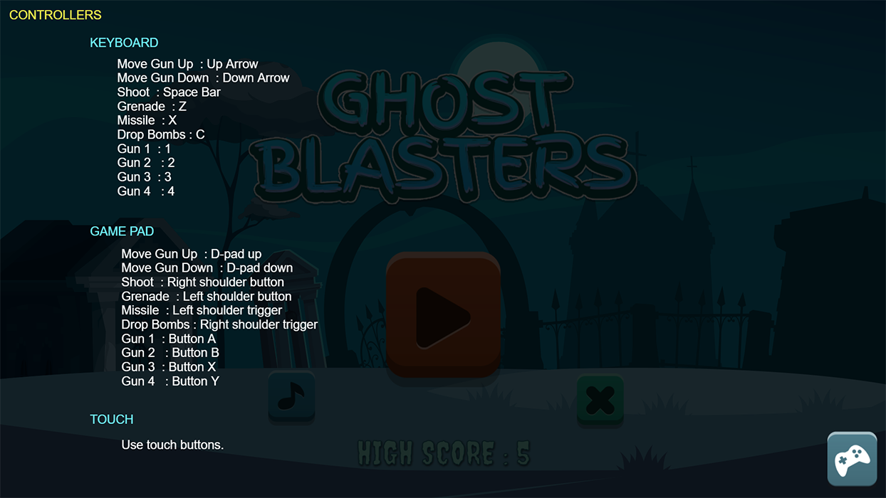 Ghost Blasters Game (Construct 3 | C3P | HTML5) Endless Game by CGFX-Studio
