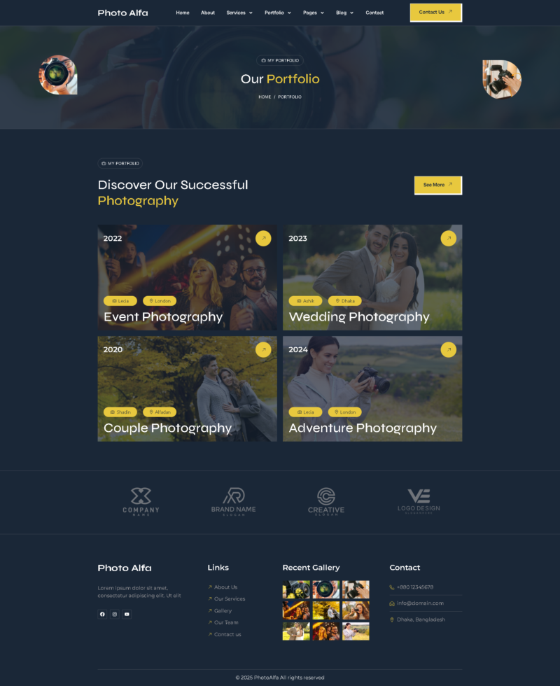 Photo Alfa - Photography & Portfolio Elementor Pro Template Kit by Alfa_Themes