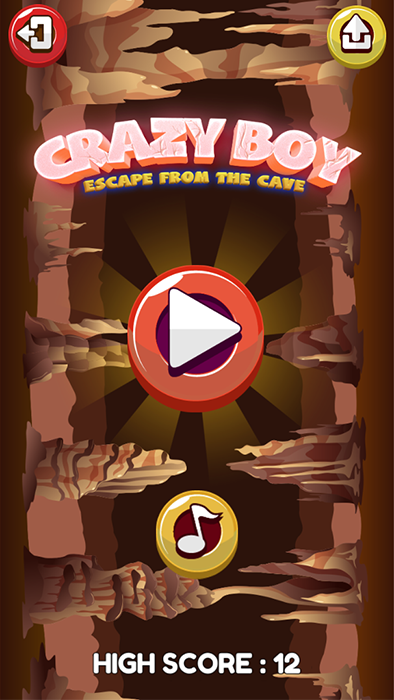 Crazy Boy Escape From The Cave Game (Construct 3 | C3P | HTML5) Endless Jumping Game by CGFX-Studio
