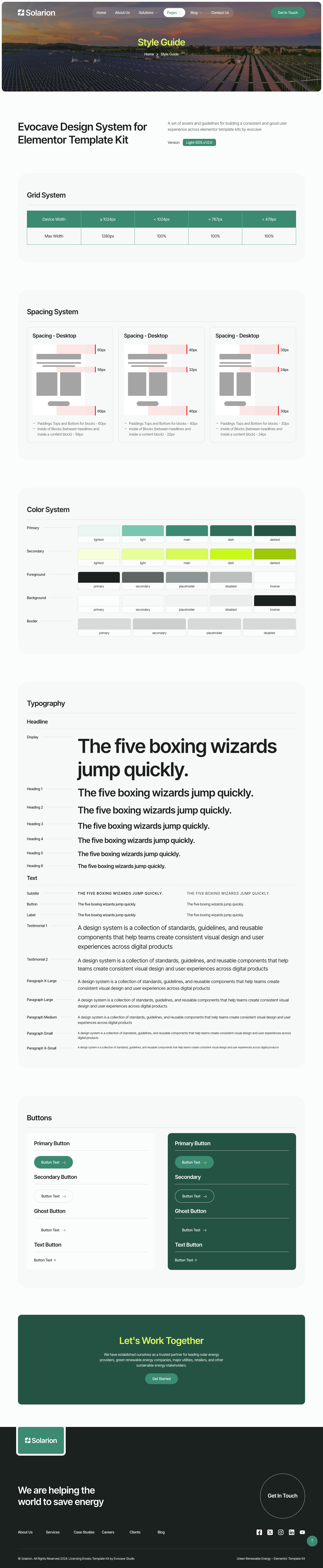 Solarion - Solar & Green Renewable Energy Elementor Template Kit by evocave