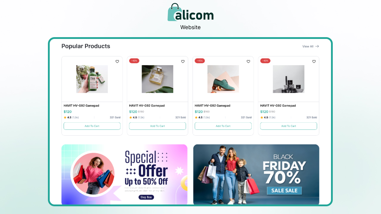 AliCom eCommerce CMS - Complete Single Vendor eCommerce Solution With ...