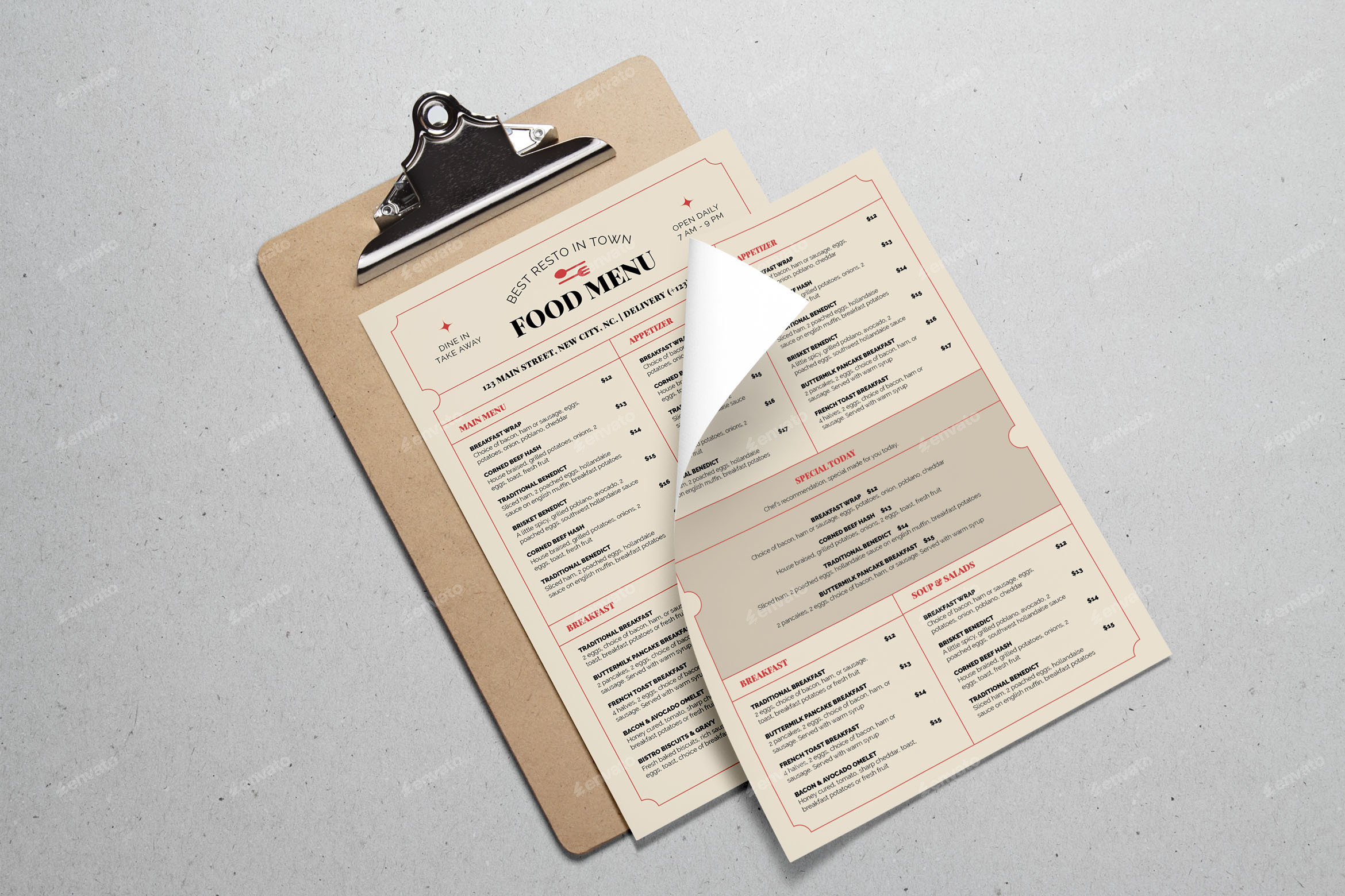 Classic Frame Food Menu, Print Templates | GraphicRiver