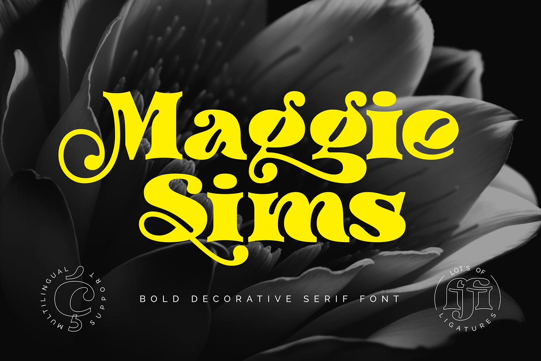 Maggie Sims - Bold Decorative Serif Font, Fonts | GraphicRiver