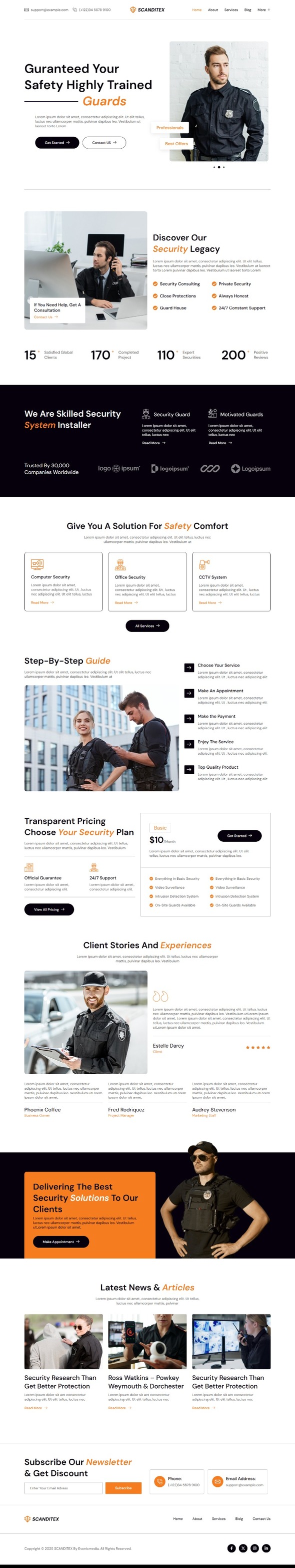Scanditex - Security Agency & Bodyguard Elementor Template Kit by ...
