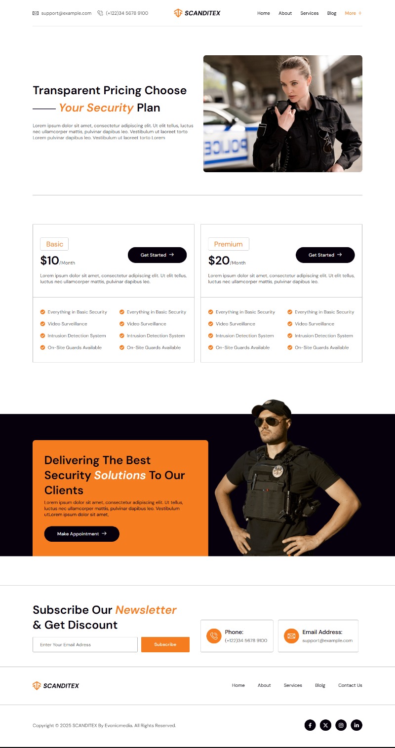 Scanditex - Security Agency & Bodyguard Elementor Template Kit by ...
