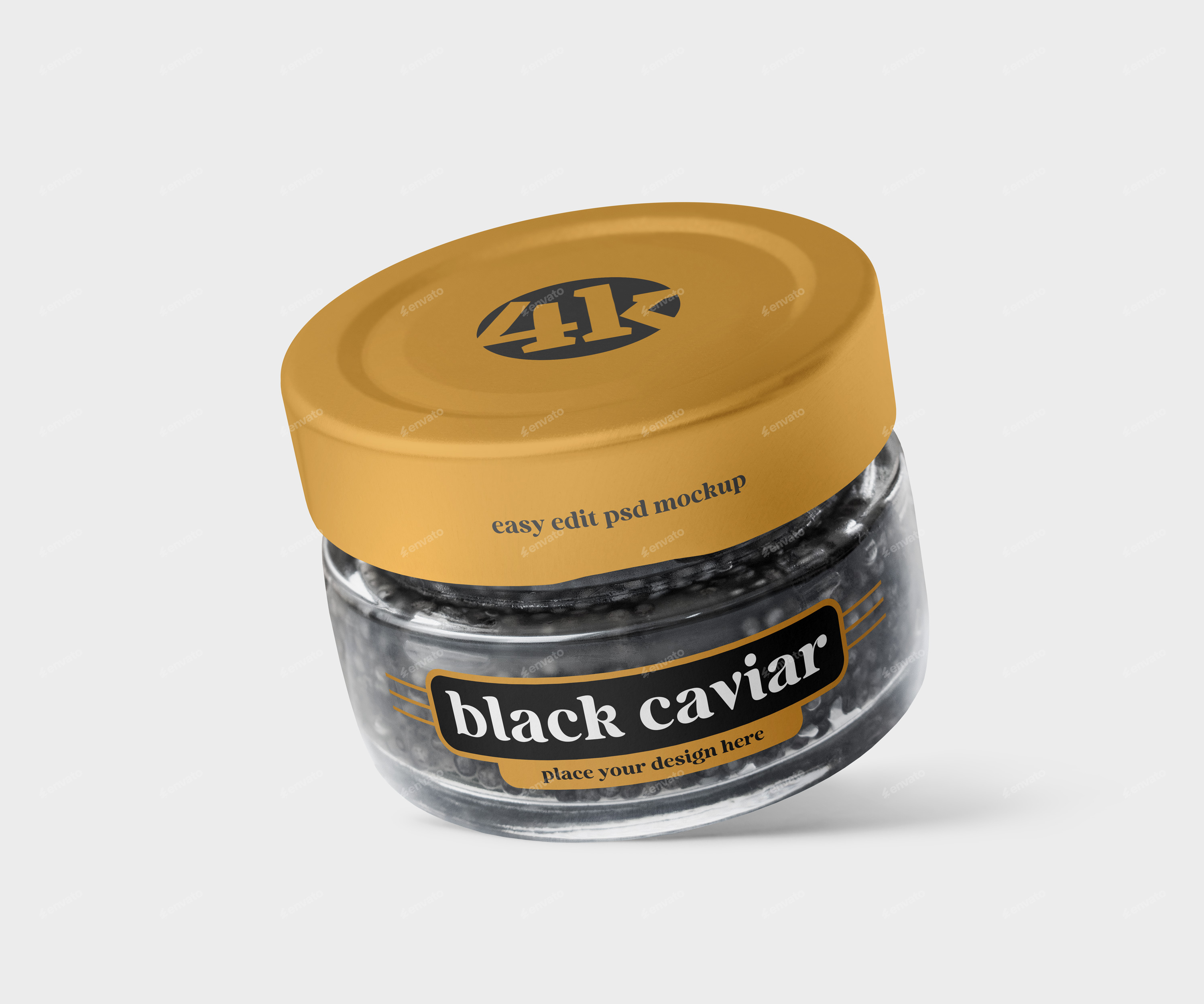 Clear Glass Jar with Black Caviar Mockup Set, Graphics | GraphicRiver