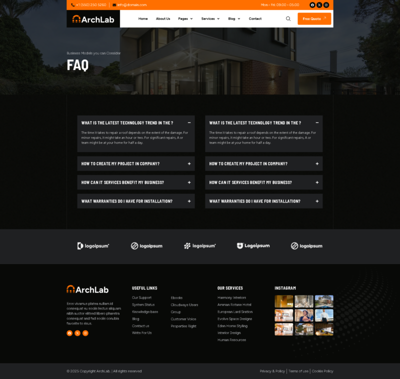 ArchLab - Architecture & Interior Design Elementor Pro Template Kit by weblayout
