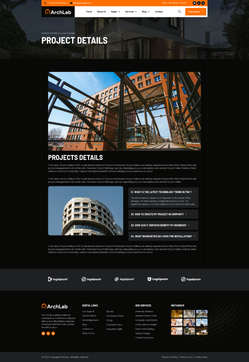 ArchLab - Architecture & Interior Design Elementor Pro Template Kit by ...