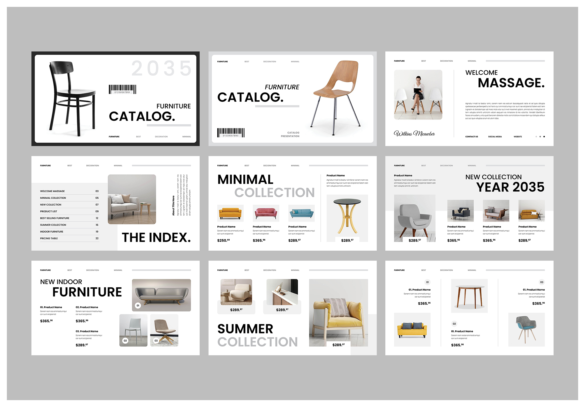 Furniture Catalog Powerpoint Presentation Template, Presentation Templates