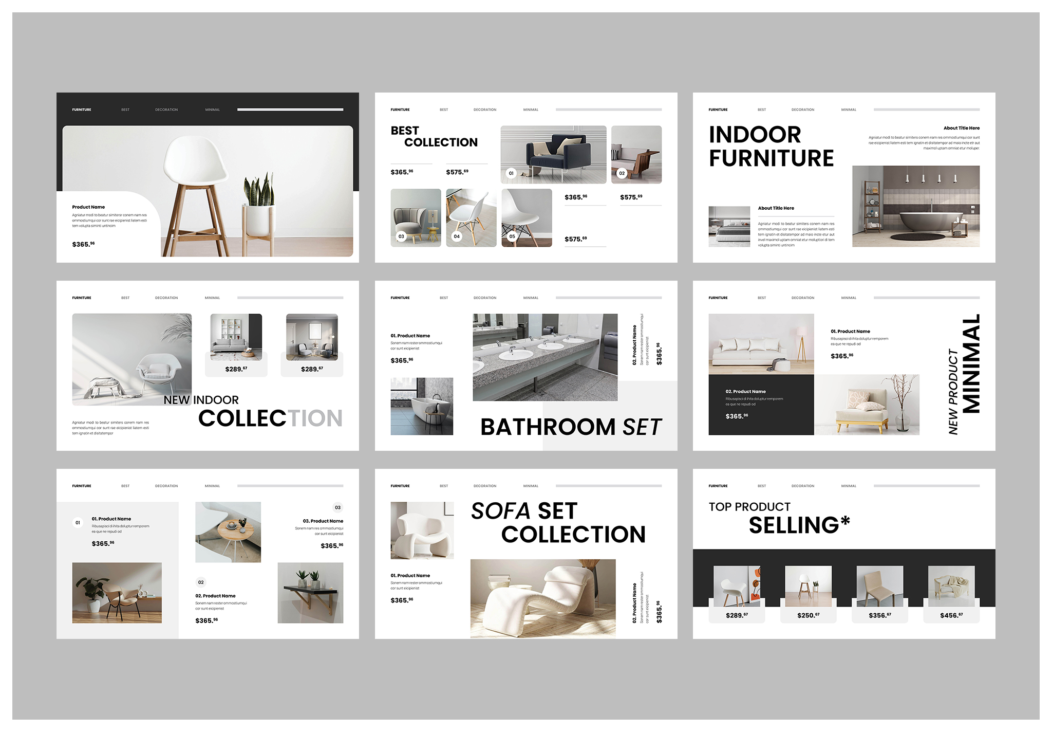Furniture Catalog Powerpoint Presentation Template, Presentation Templates