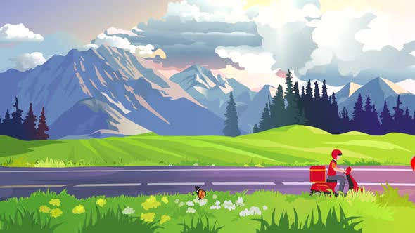 Road Landscape Loop, Motion Graphics | VideoHive