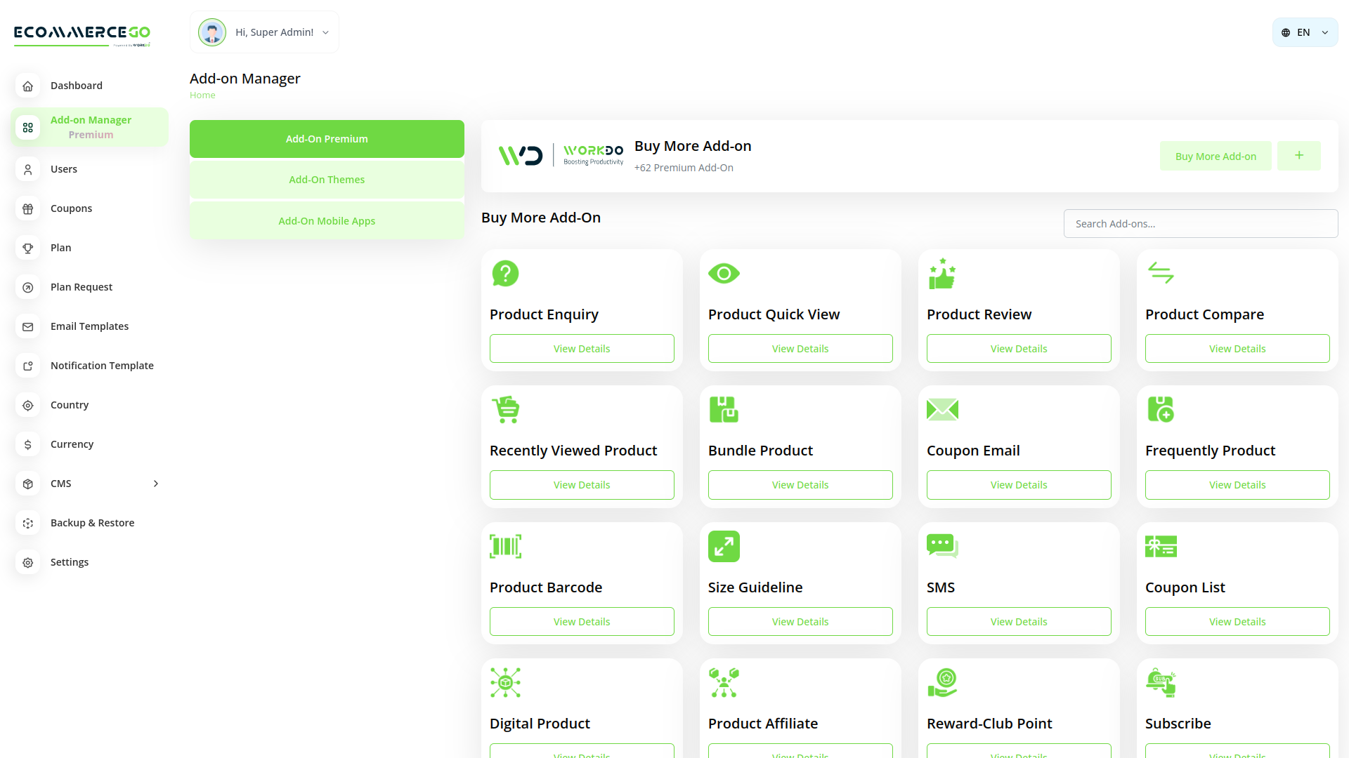 eCommerceGo SaaS - eCommerce Store with Multi theme and Multi Store by WorkDo