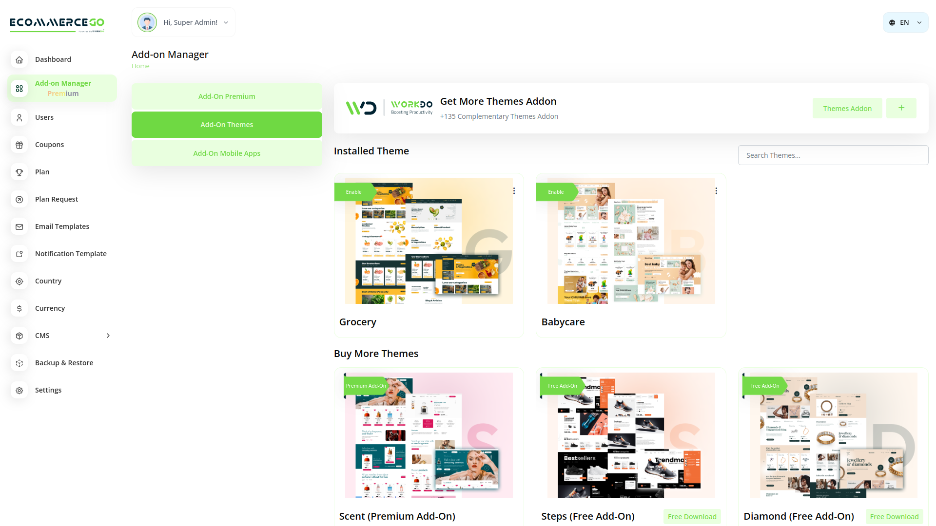 Ecommercego Saas Ecommerce Store With Multi Theme And Multi Store By Workdo