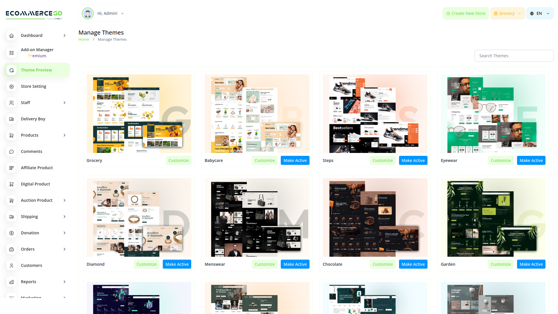Ecommercego Saas Ecommerce Store With Multi Theme And Multi Store By Workdo