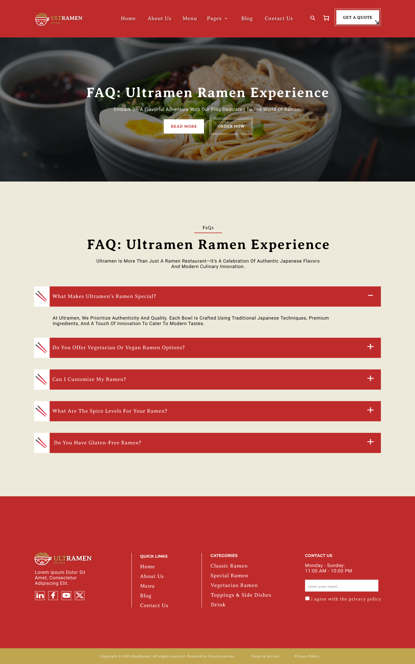 Ultramen - restaurant & Cafe Figma Template by creedcreatives | ThemeForest