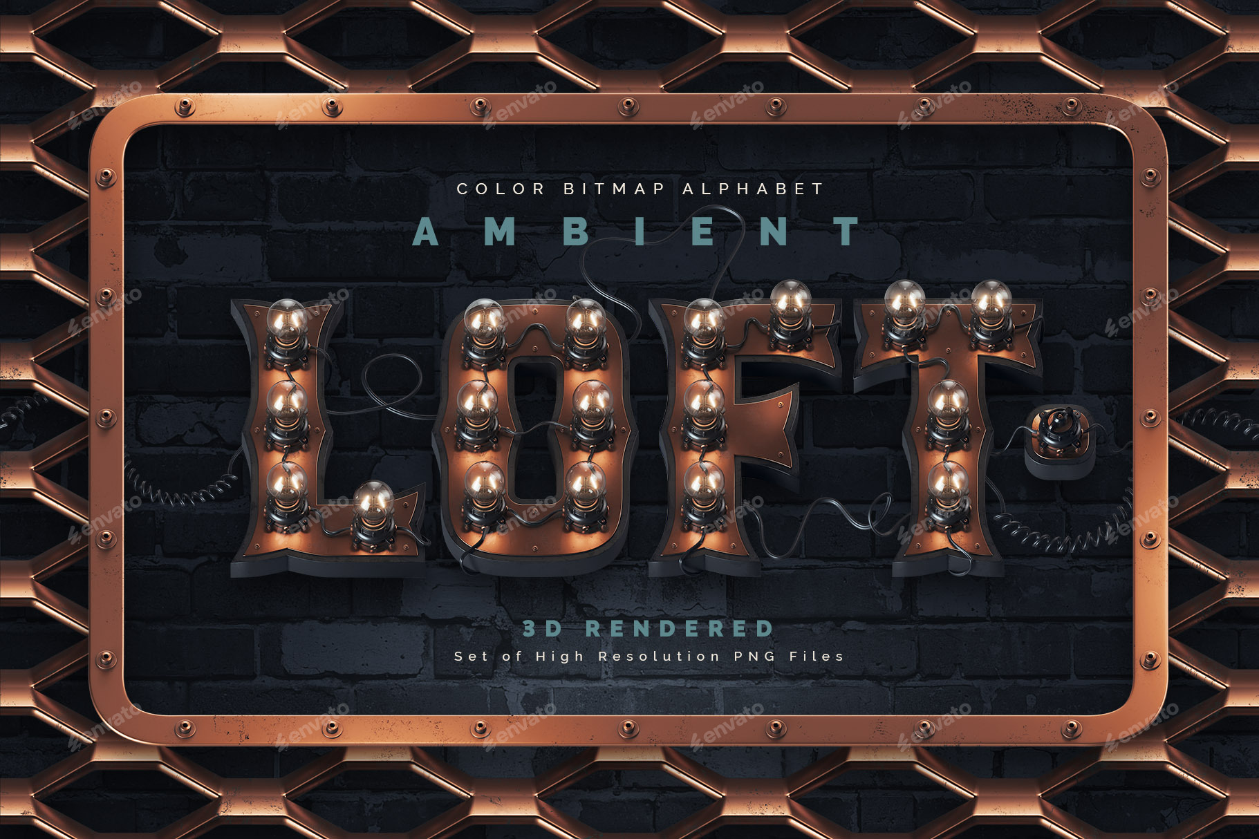 Ambient Loft - Color Bitmap Alphabet, Graphics | GraphicRiver