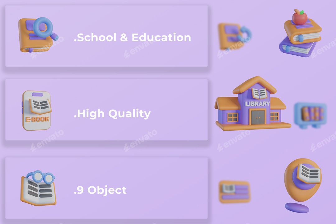 3D Library Icon, Graphics | GraphicRiver