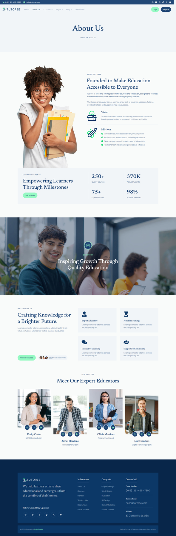 Tutoree - Online Course & Education Elementor Template Kit by emjecreative