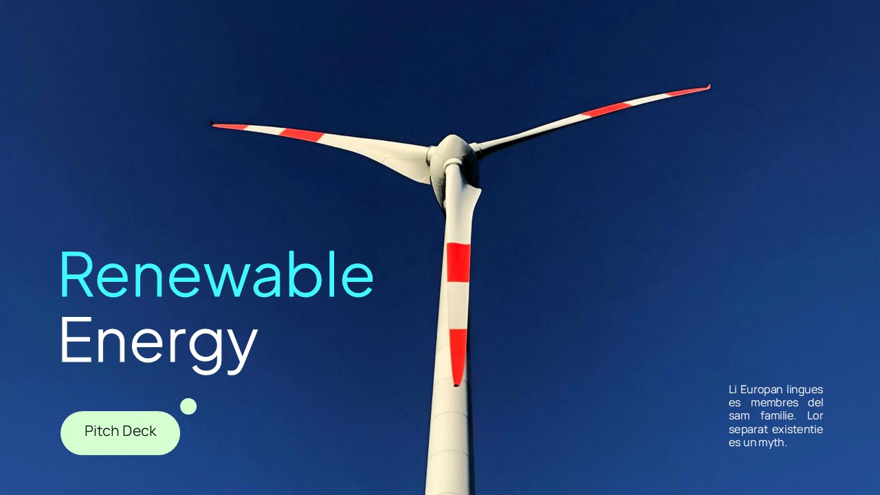 Renewable Energy Pitch Deck, Presentation Templates | GraphicRiver