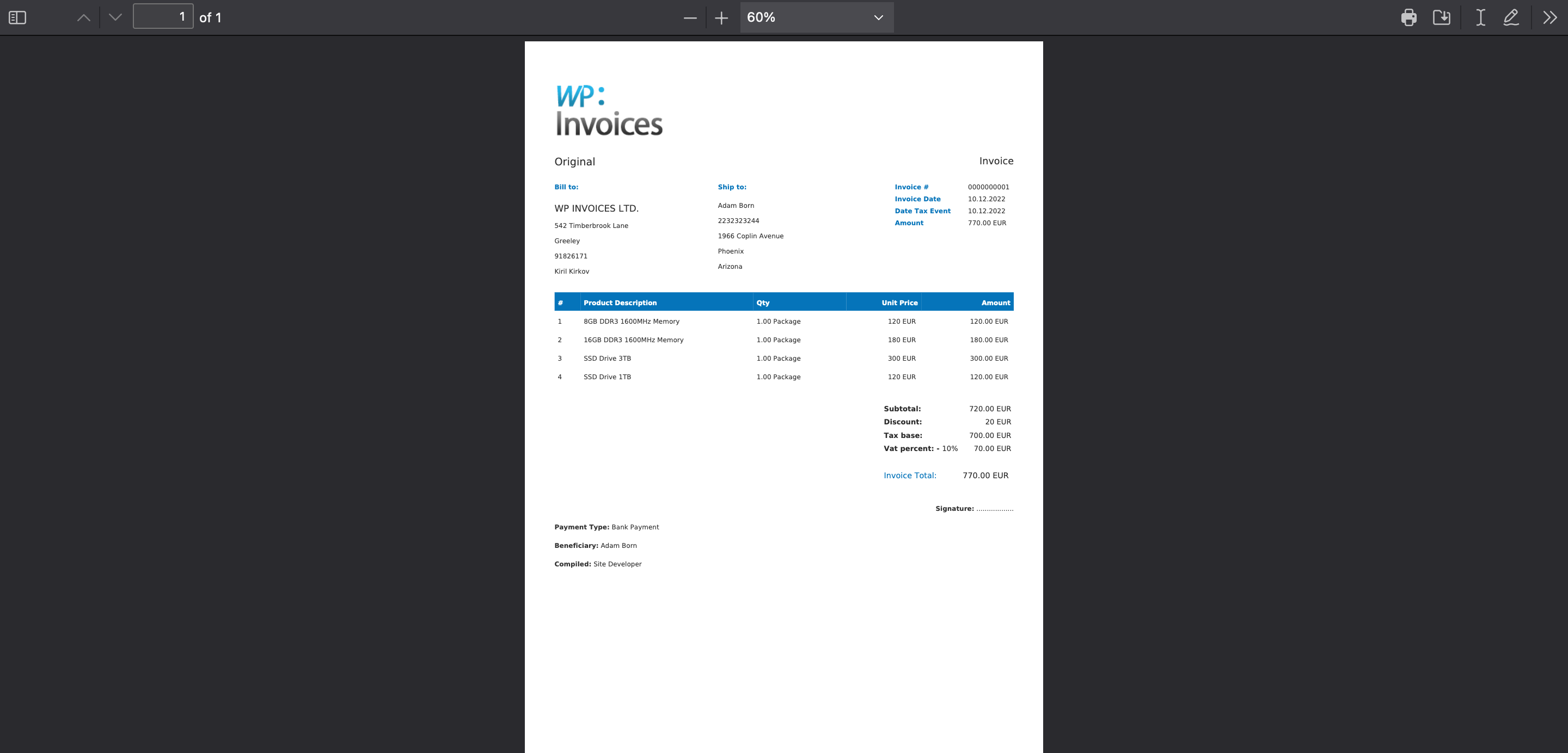 WordPress Invoice Generator with WooCommerce Integration and Stripe ...