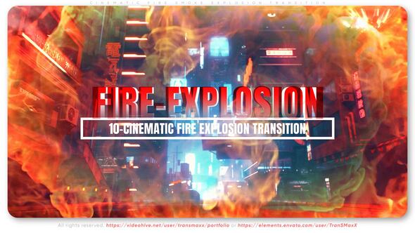 Cinematic Fire Smoke Explosion Transition, After Effects Project Files