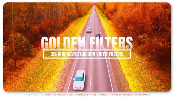 30+ Cinematic Golden Video Filters, After Effects Project Files | VideoHive