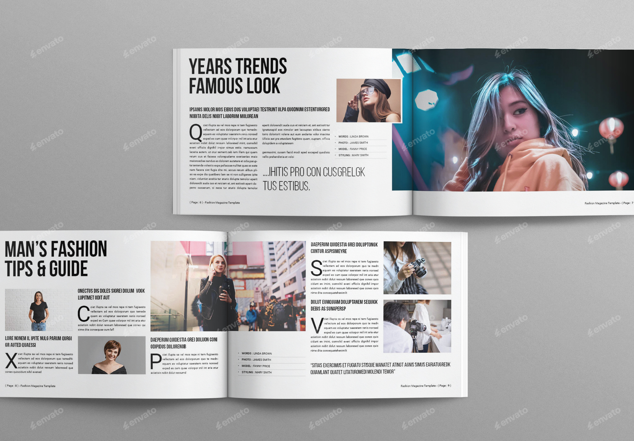 Fashion Magazine Template Landscape, Print Templates | GraphicRiver