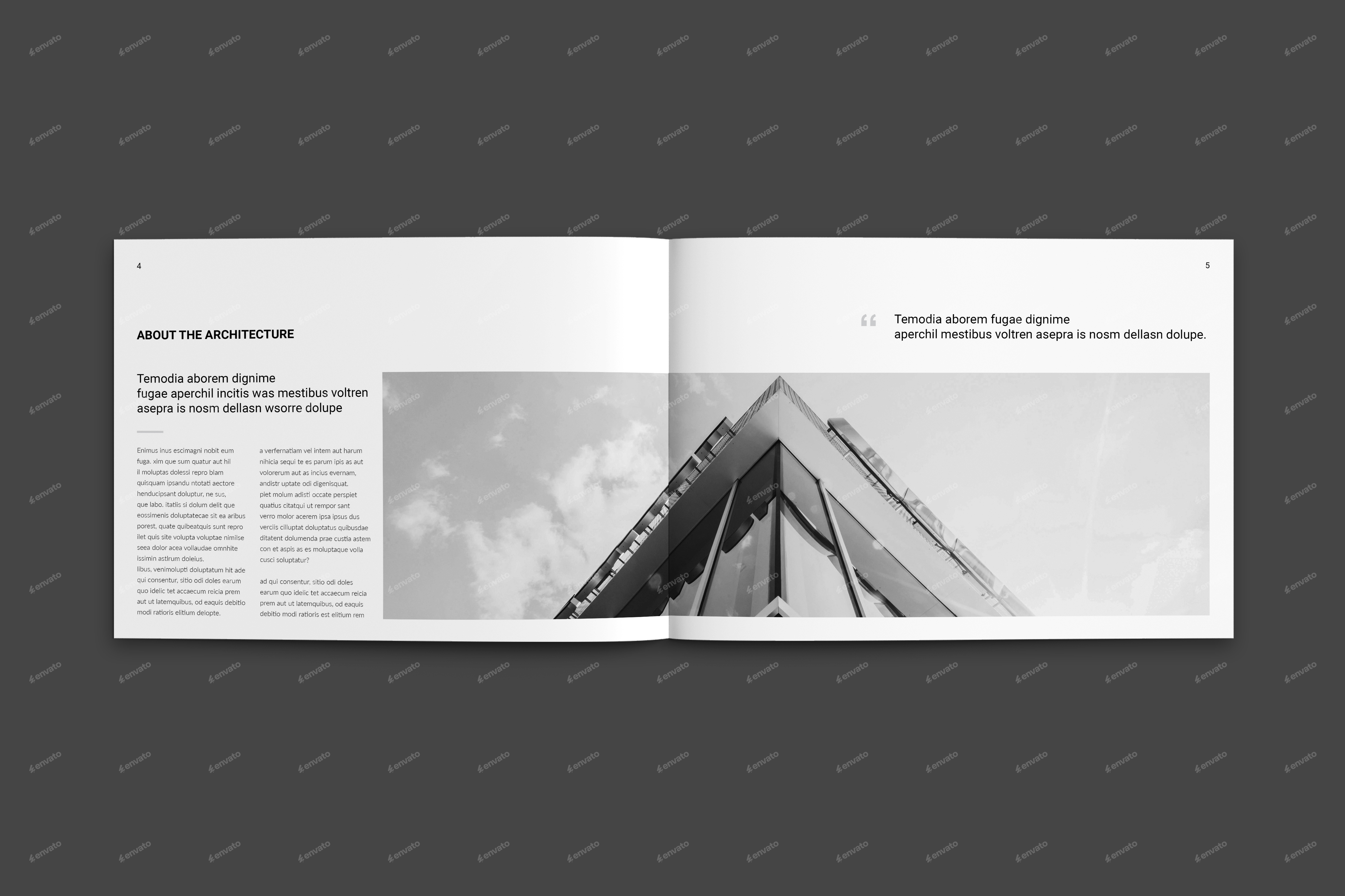 Architecture Portfolio Brochure Template Landscape, Print Templates