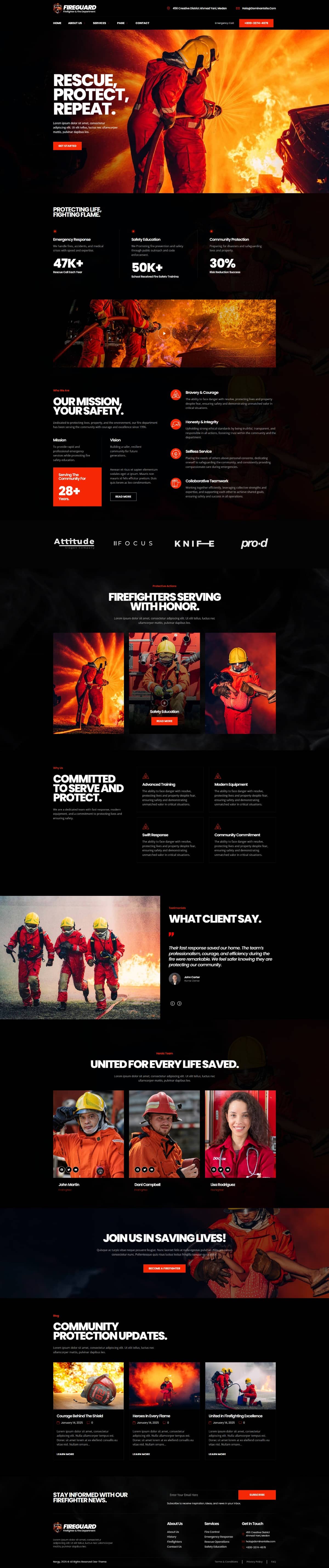 FireGuard - Firefighter & Fire Department Elementor Template Kit by Dex ...