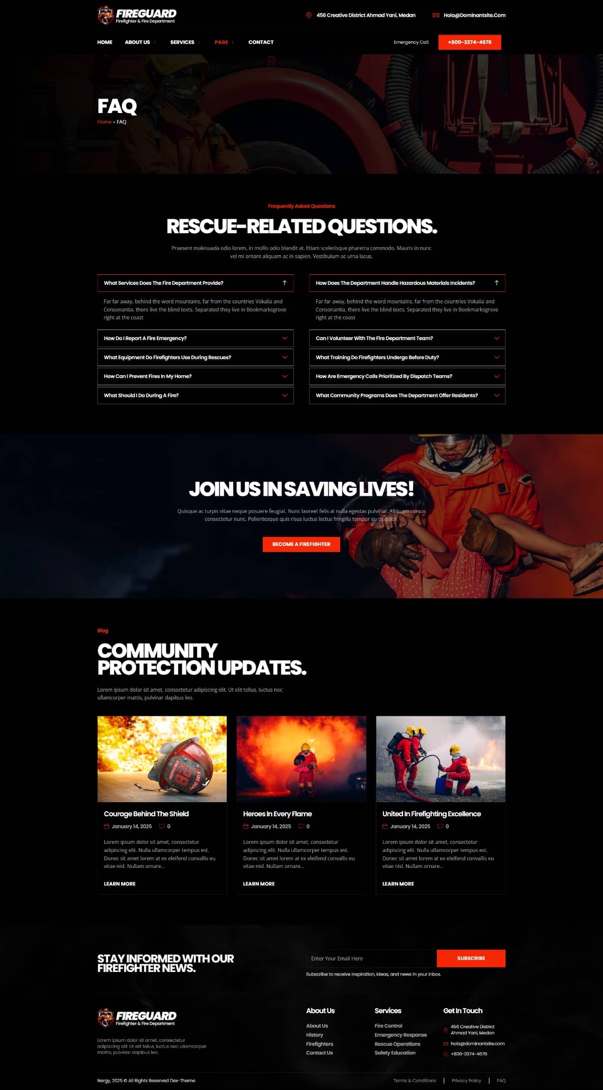 FireGuard - Firefighter & Fire Department Elementor Template Kit by Dex ...