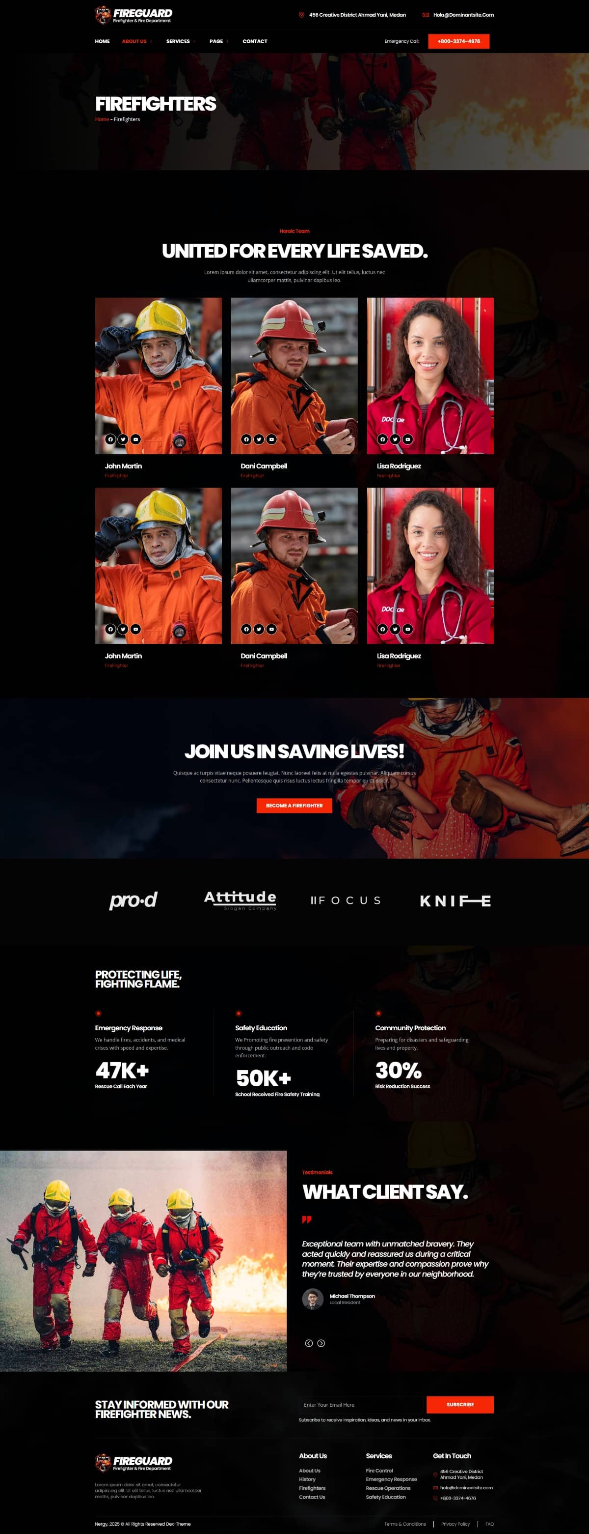 FireGuard - Firefighter & Fire Department Elementor Template Kit by Dex ...