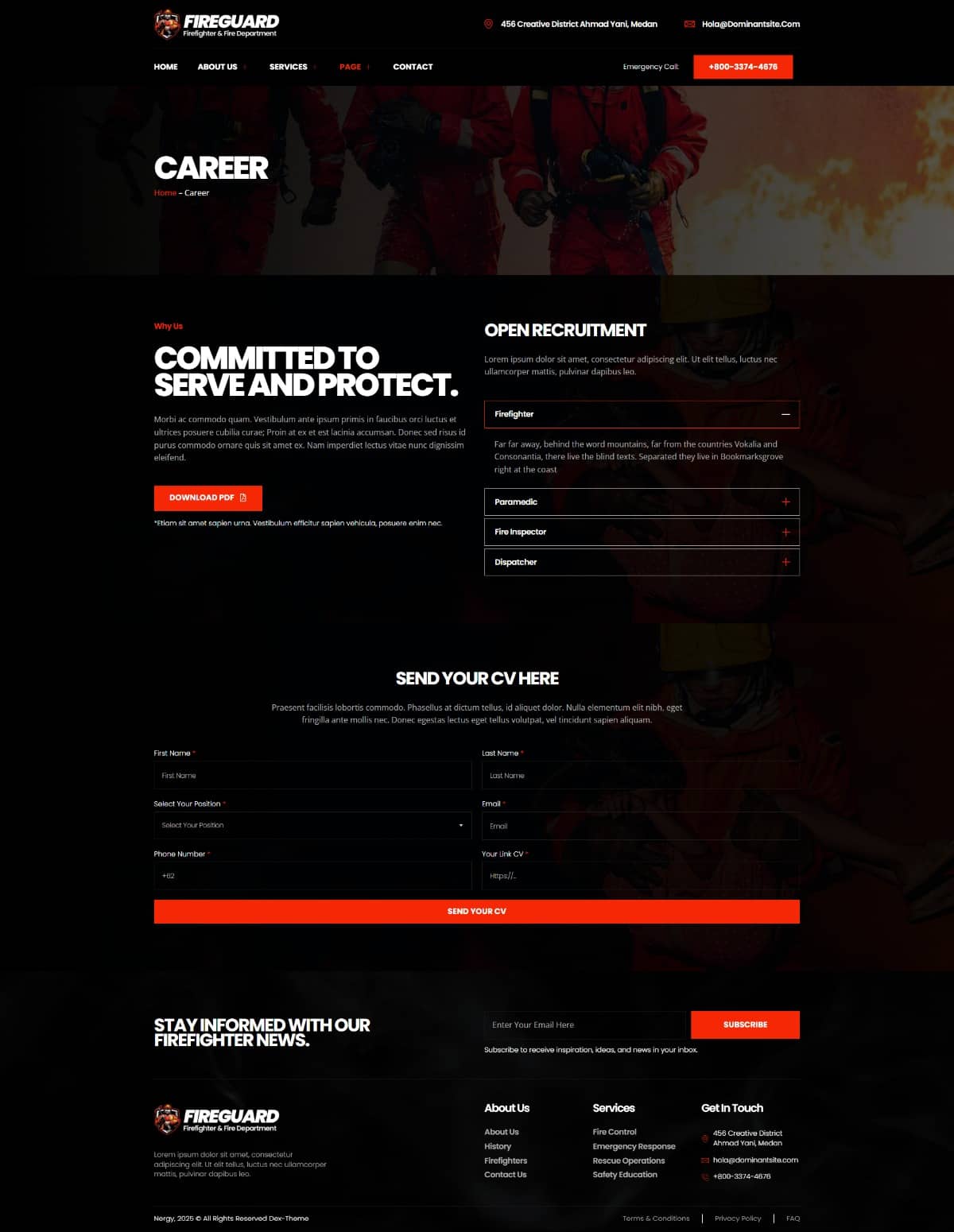 FireGuard - Firefighter & Fire Department Elementor Template Kit by Dex ...