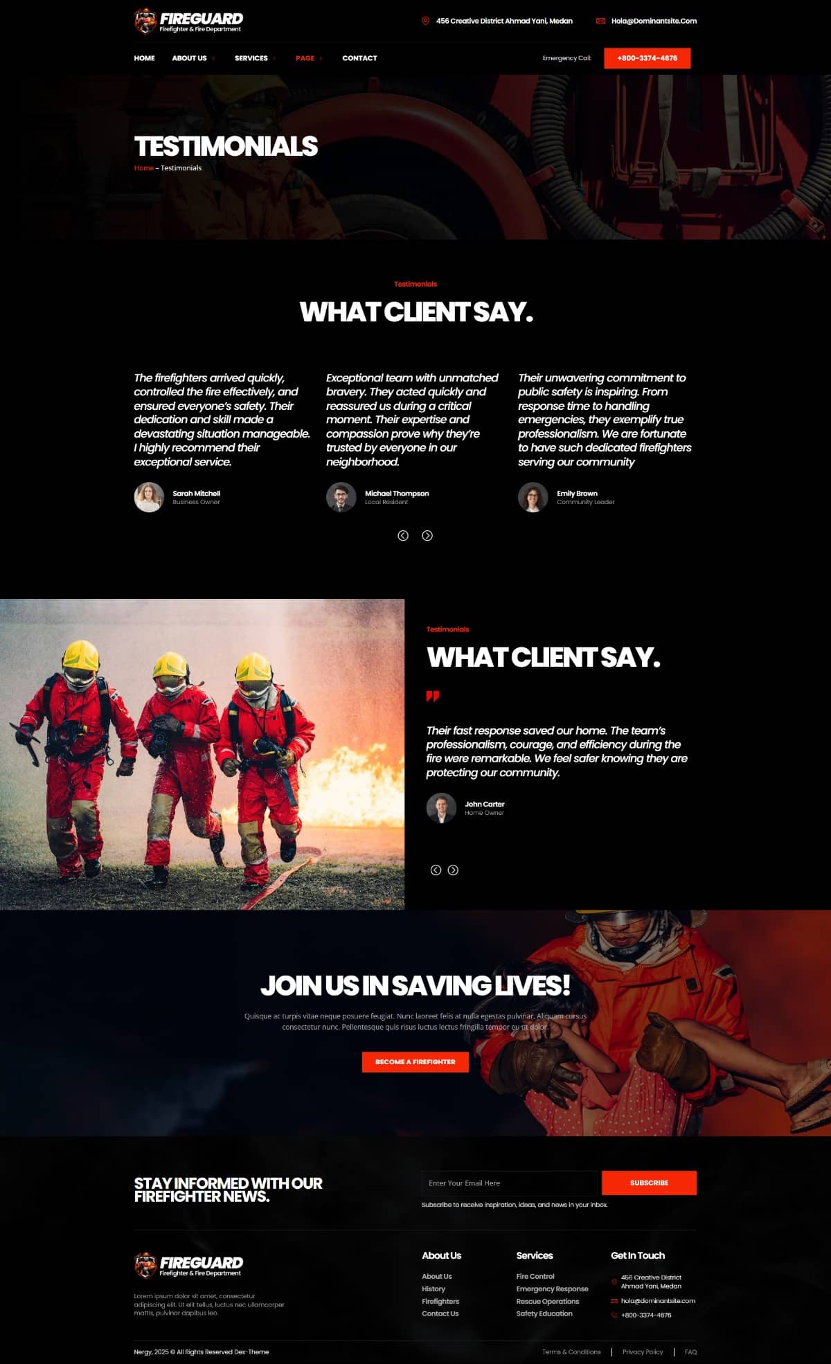 FireGuard - Firefighter & Fire Department Elementor Template Kit by Dex ...