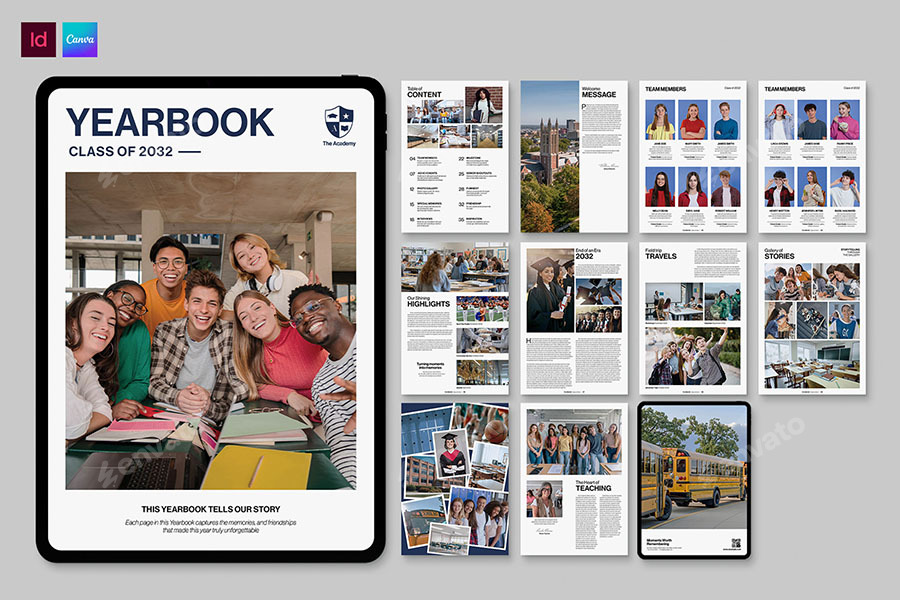 Digital Yearbook Template, Print Templates | GraphicRiver