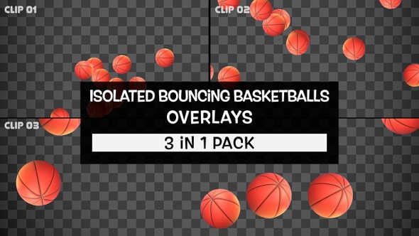 Isolated Bouncing Basketballs Overlays Pack, Motion Graphics | VideoHive
