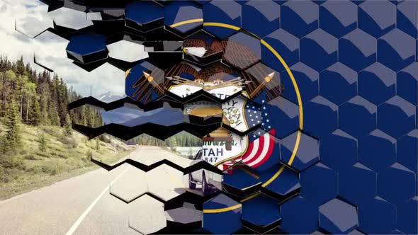 Utah Flag Hexagon Transition - 4K Resolution, Motion Graphics | VideoHive