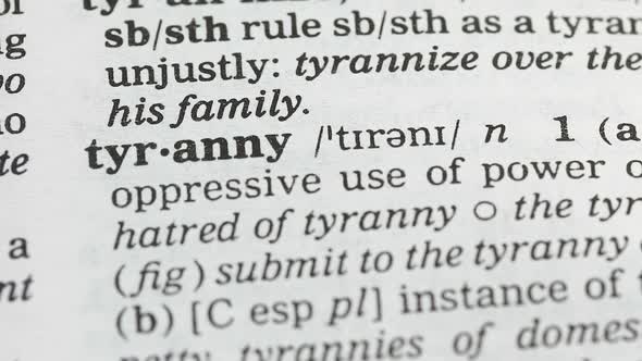 Tyranny, Definition in English Dictionary, Inappropriate Use of Power ...