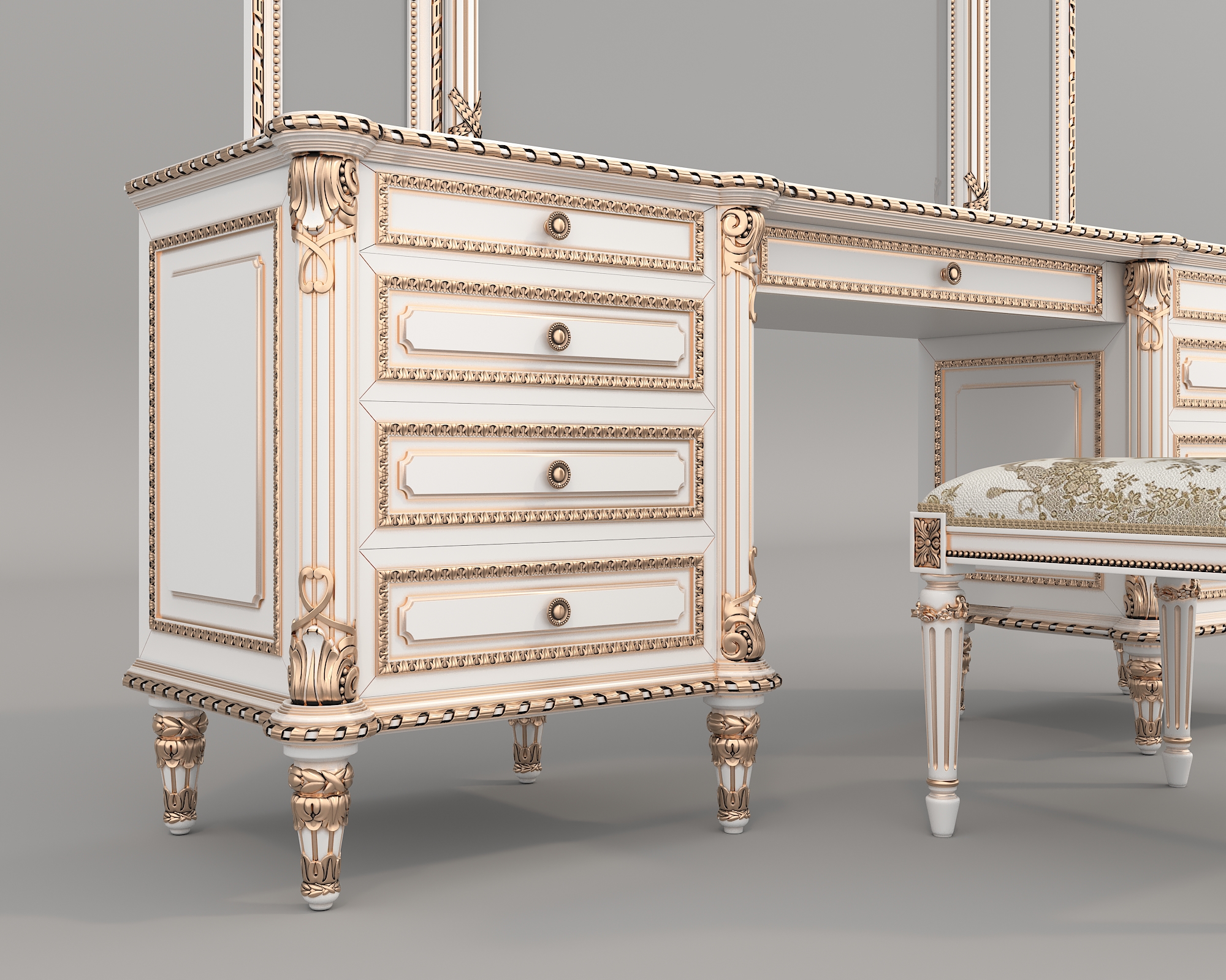 Classic European style Dressing Table 28 by nhattuankts | 3DOcean