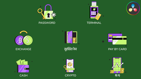 Payment Icons And Titles for DaVinci Resolve, DaVinci Resolve Templates