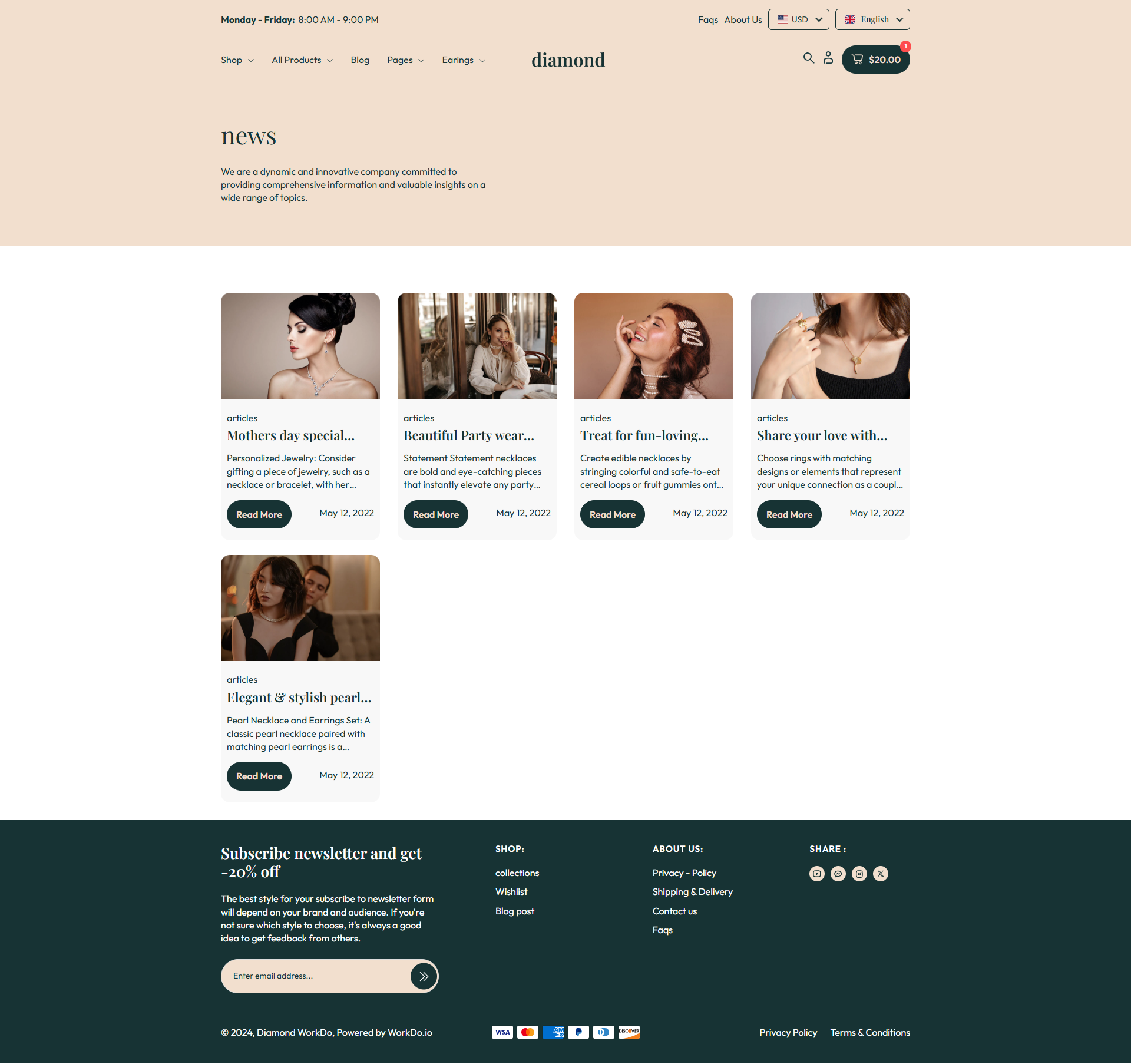 Diamond - Shopify 2.0 Jewelry Theme by WorkDo | ThemeForest