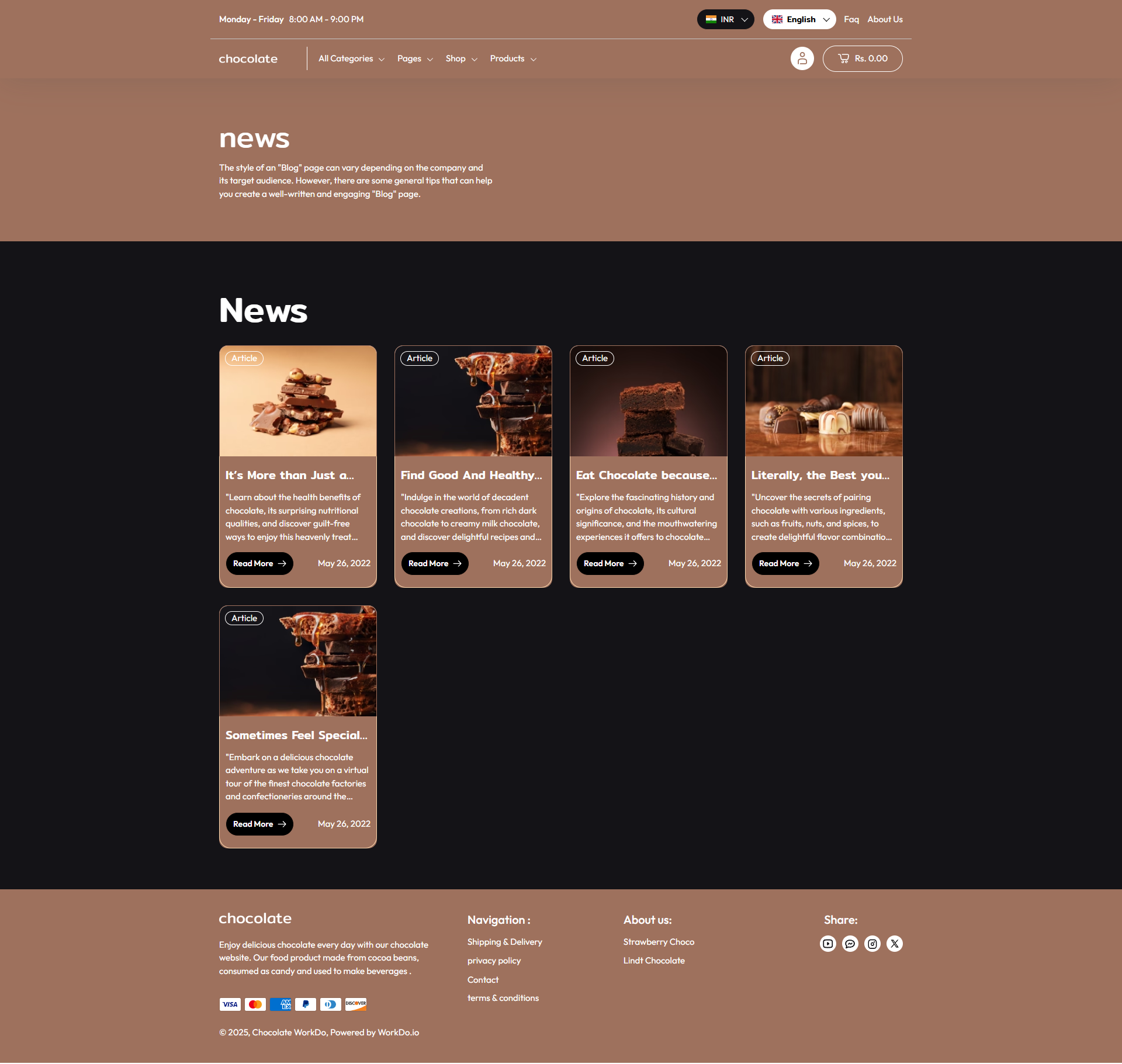 Chocolate - Shopify 2.0 Cake Shop Theme by WorkDo | ThemeForest
