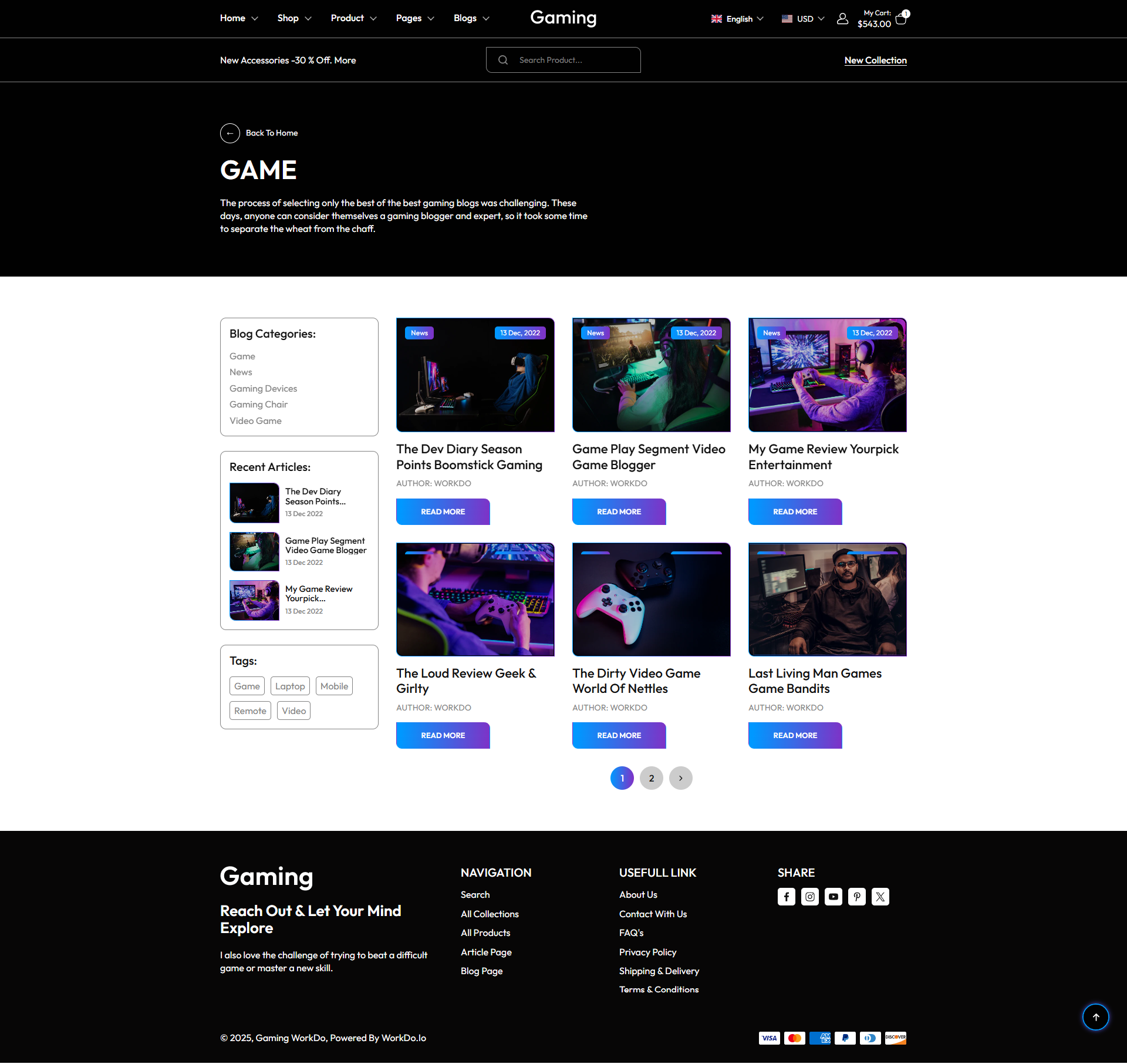 Gaming - Shopify 2.0 eCommerce Theme by WorkDo | ThemeForest