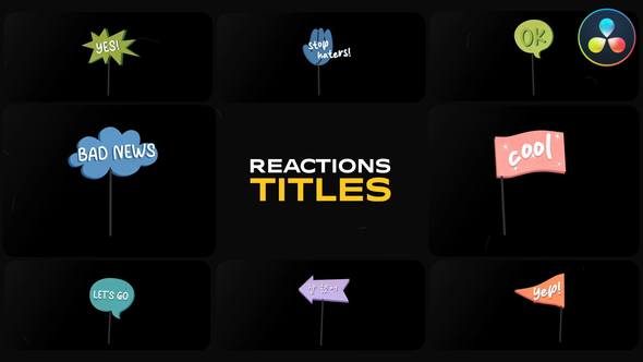 Reactions Titles | DaVinci Resolve, DaVinci Resolve Templates | VideoHive