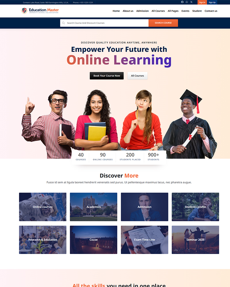 Education Master Template by rn53themes | ThemeForest