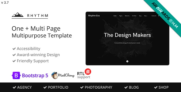 Rhythm - Multipurpose One/Multi Page Template by Bestlooker | ThemeForest