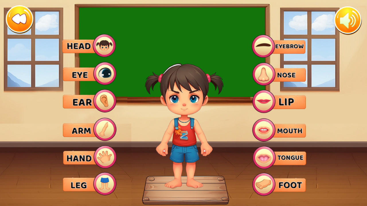 Kids Anatomy Game - Educational Game - HTML5, Construct 3 by naptechlabsltd
