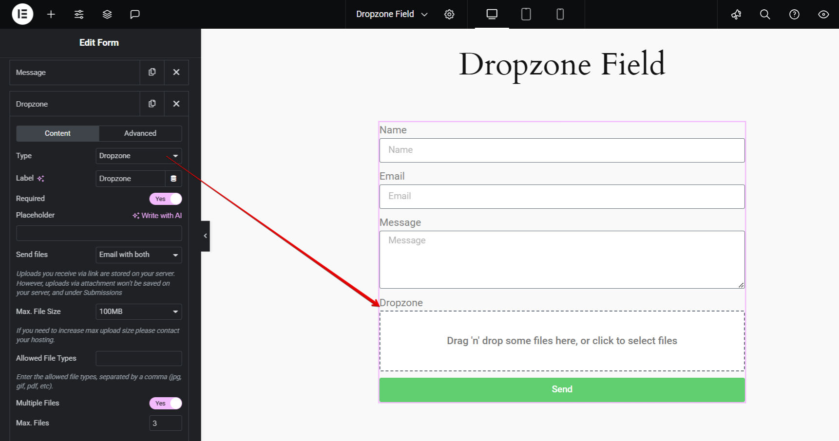 Dropzone Field For Elementor Form by hulkplugins | CodeCanyon