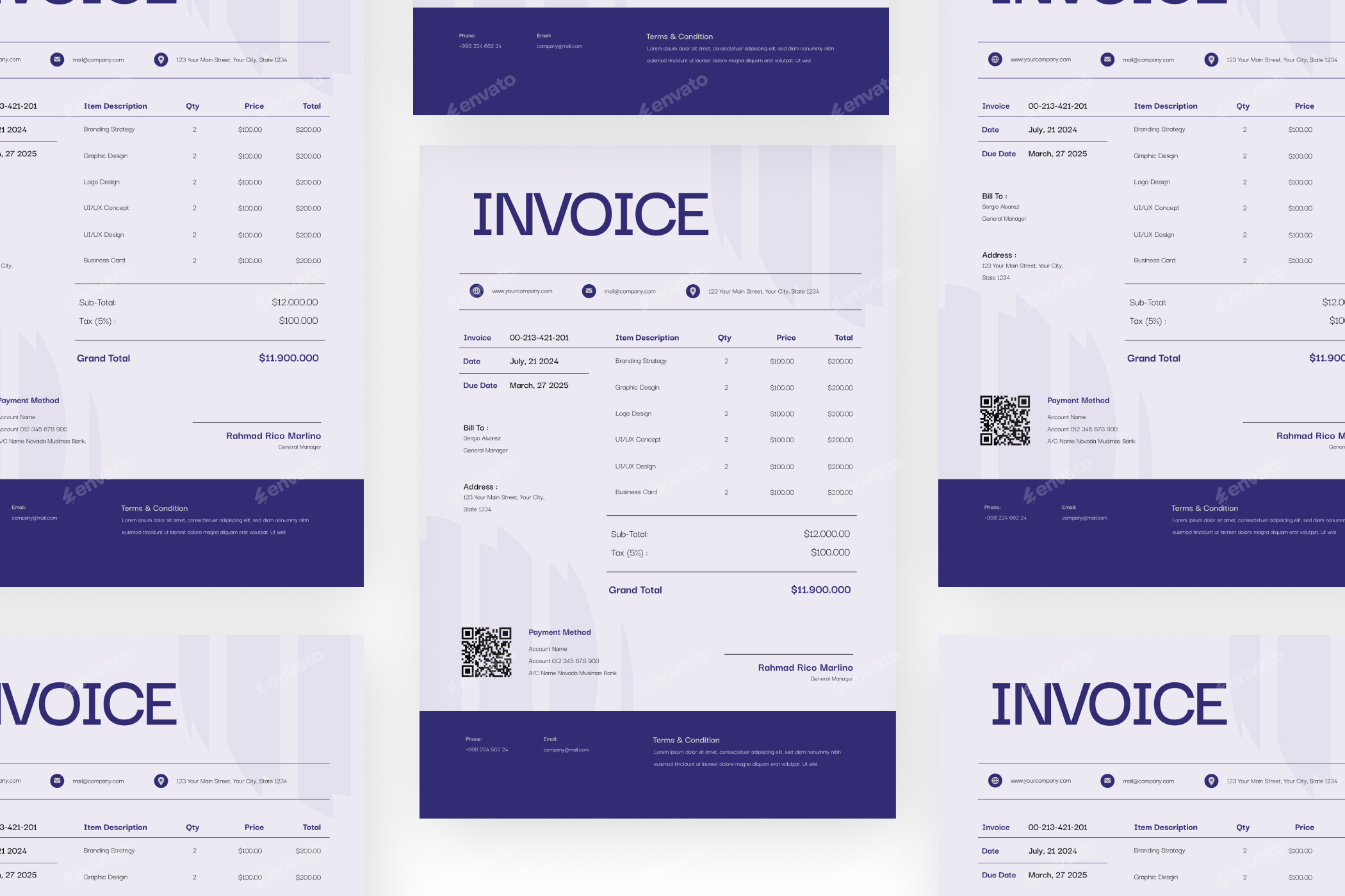 Blue Shade Invoice, Print Templates | GraphicRiver