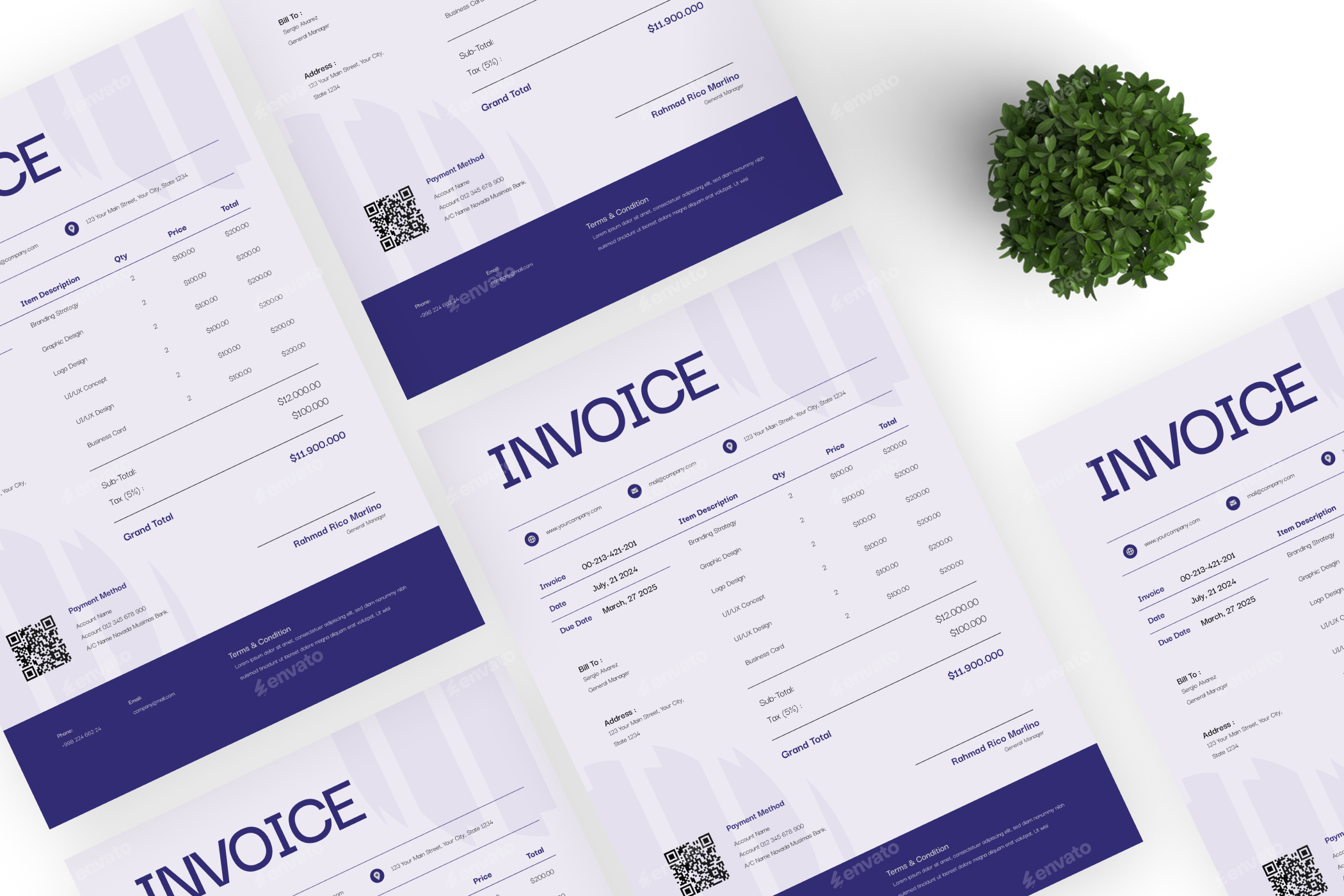 Blue Shade Invoice, Print Templates | GraphicRiver