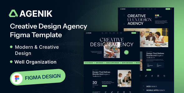 Agenik- Creative & Digital Agency Figma template by GeeksLab_Themes